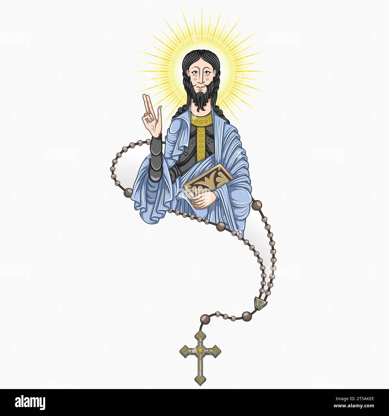Vector design of the Apostle with catholic rosary, Christian art from ...