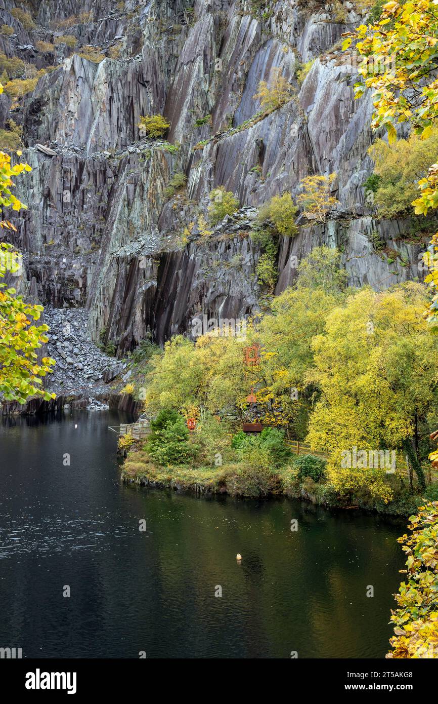 Vivian quarry, an old slate quarry now flooded with water near ...