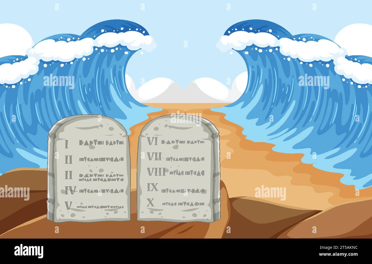 Illustration depicting the iconic scene from the Bible story Stock ...