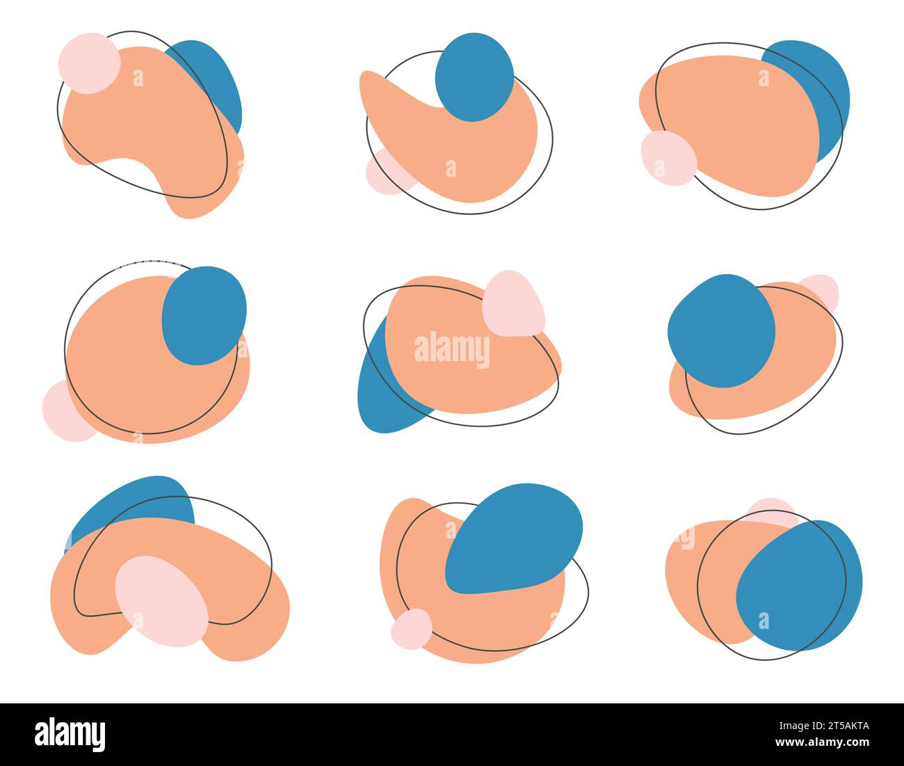 Set of organic abstract shapes. Abstract dynamic drop shapes. Simple ...