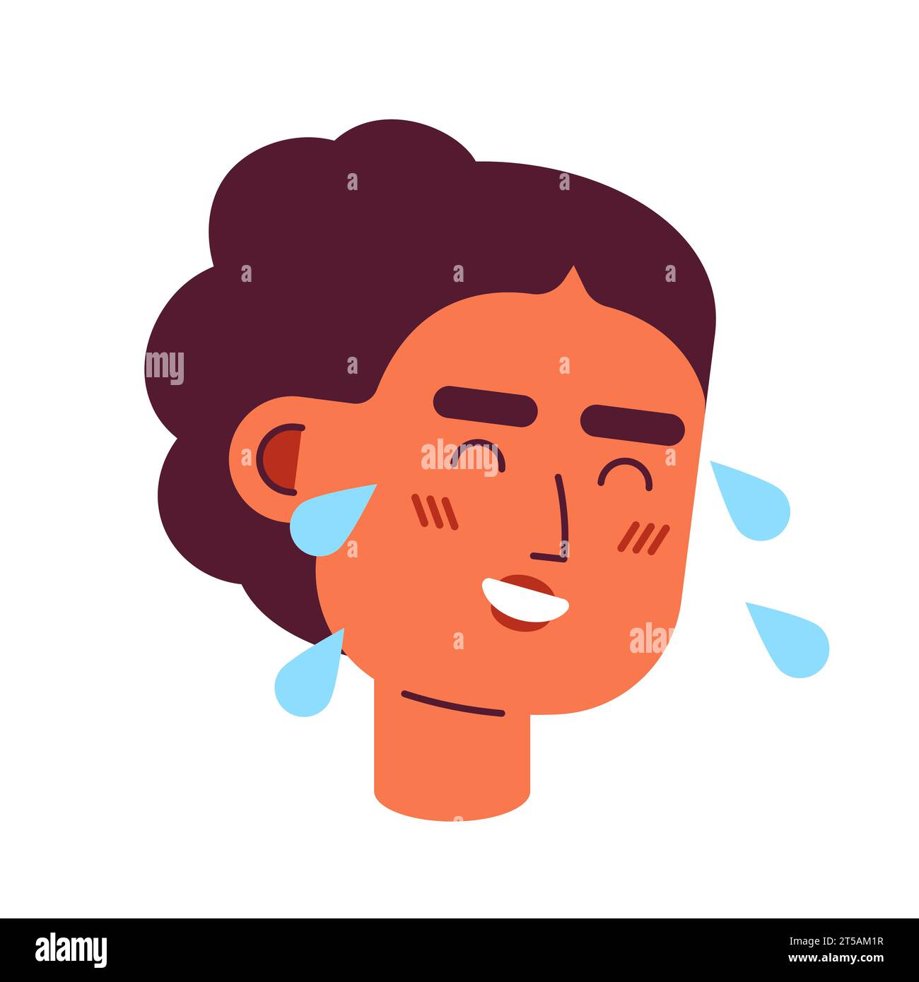 Tears of joy middle eastern woman 2D vector avatar illustration Stock ...
