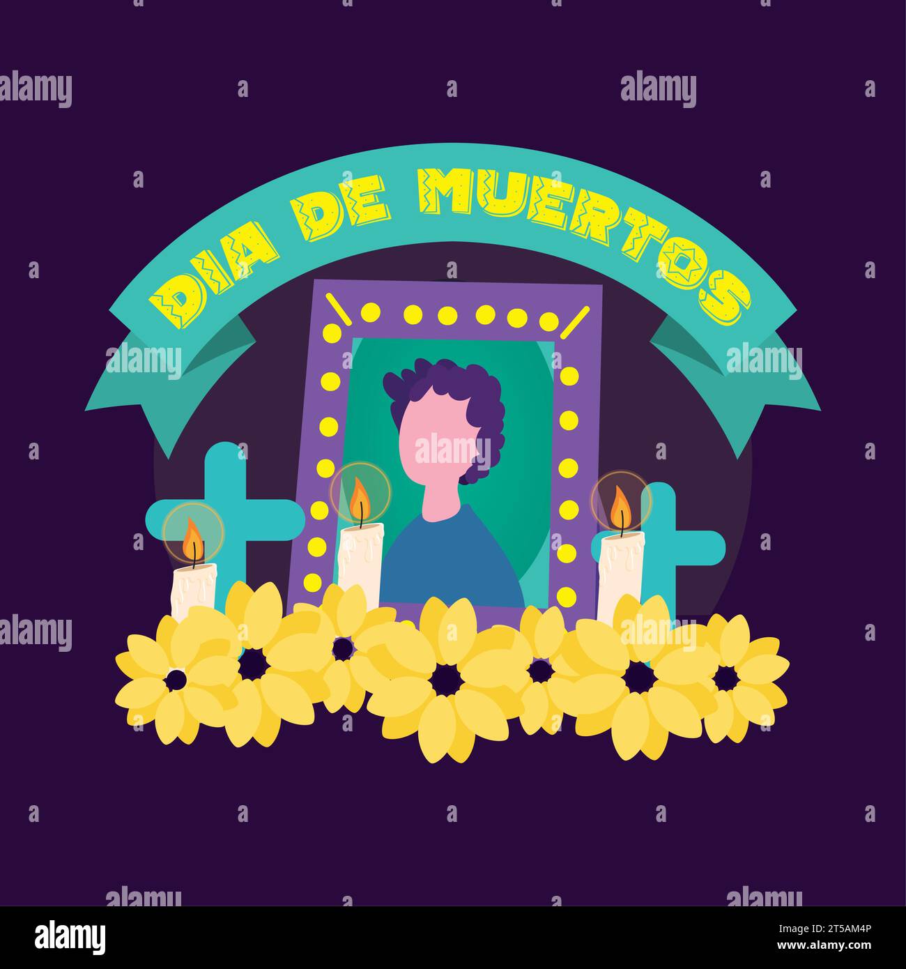 Dia de los muertos altar with flowers poster Vector Stock Vector Image ...