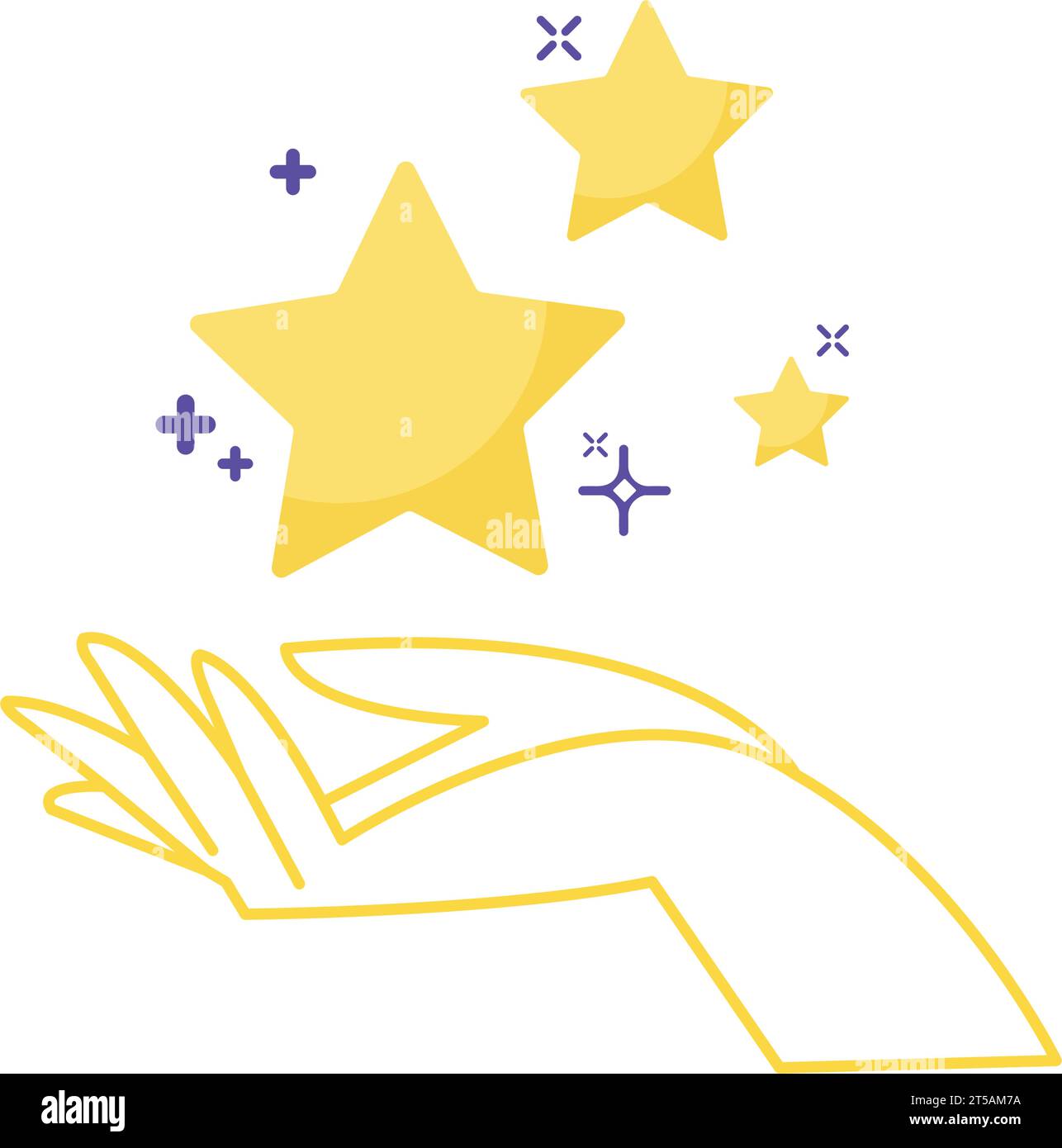 Isolated golden star shape being hold by a hand Vector Stock Vector ...