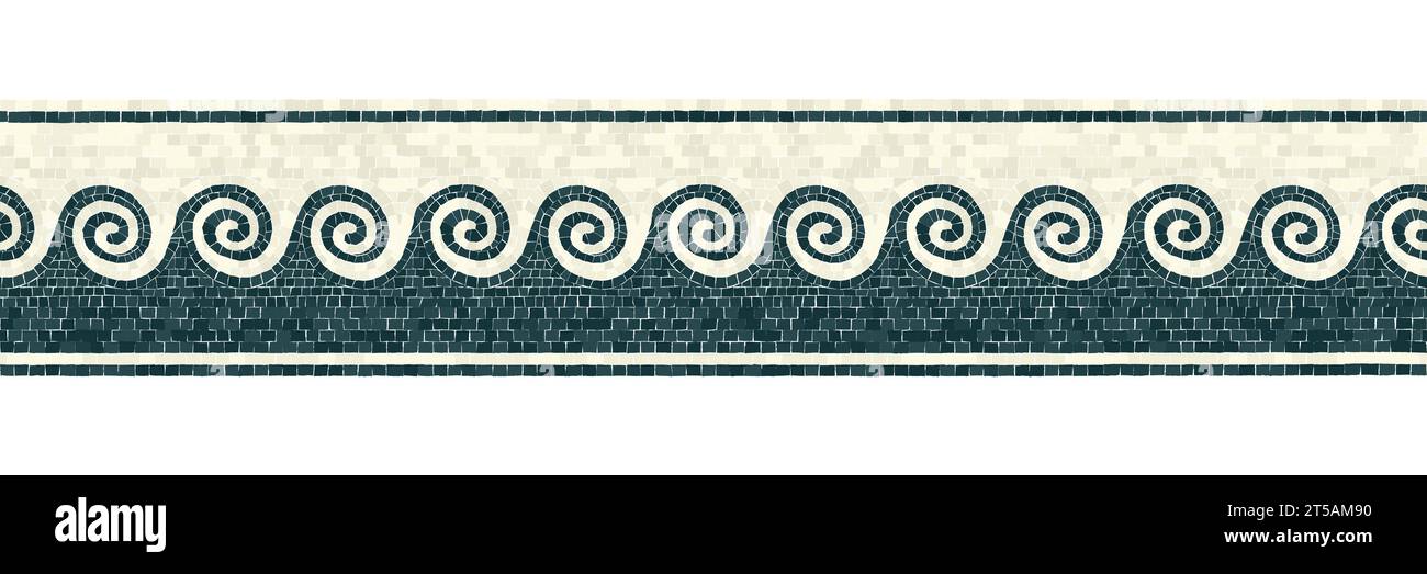 Horizontal border mosaic tiles, vector pattern Stock Vector Image & Art ...