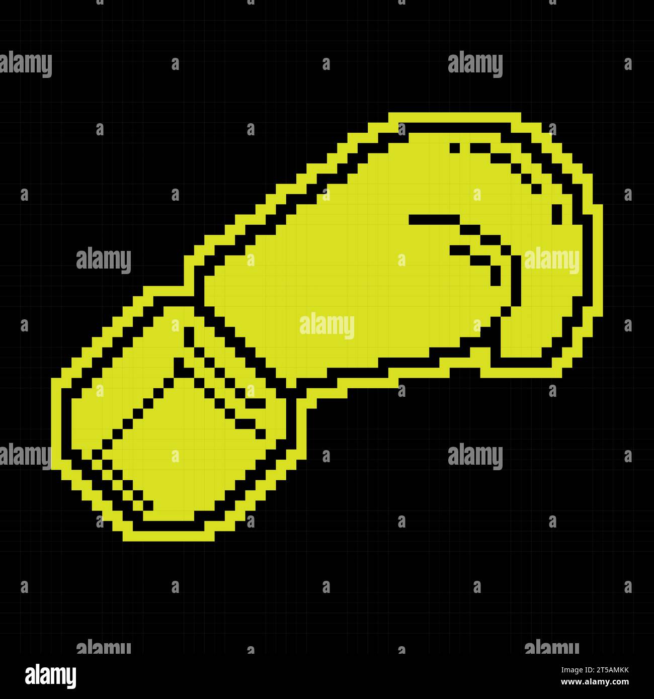 Sports boxing glove Pixel silhouette icon. Sports equipment to protect ...