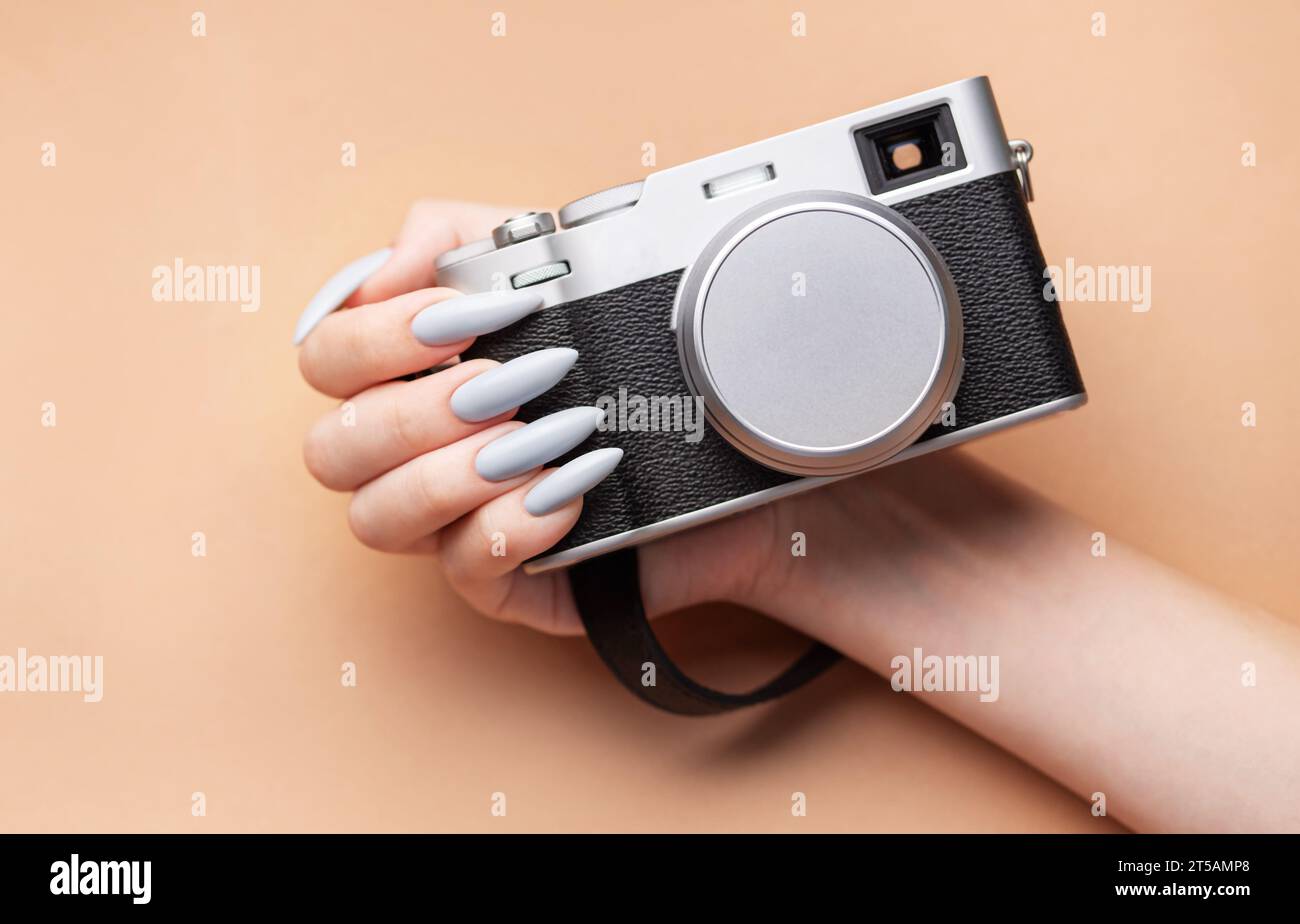 Grey silver nail polish hi-res stock photography and images - Alamy