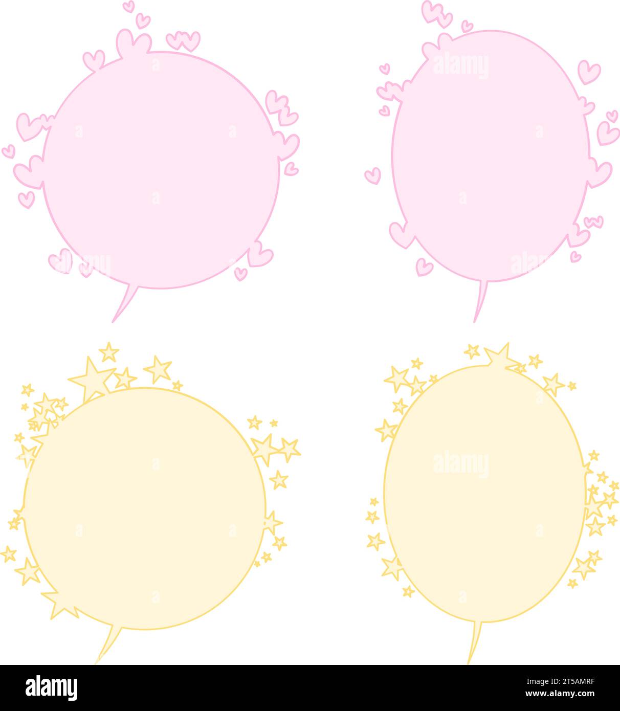 graphic illustrated Speech bubbles set happy star and love colors ...