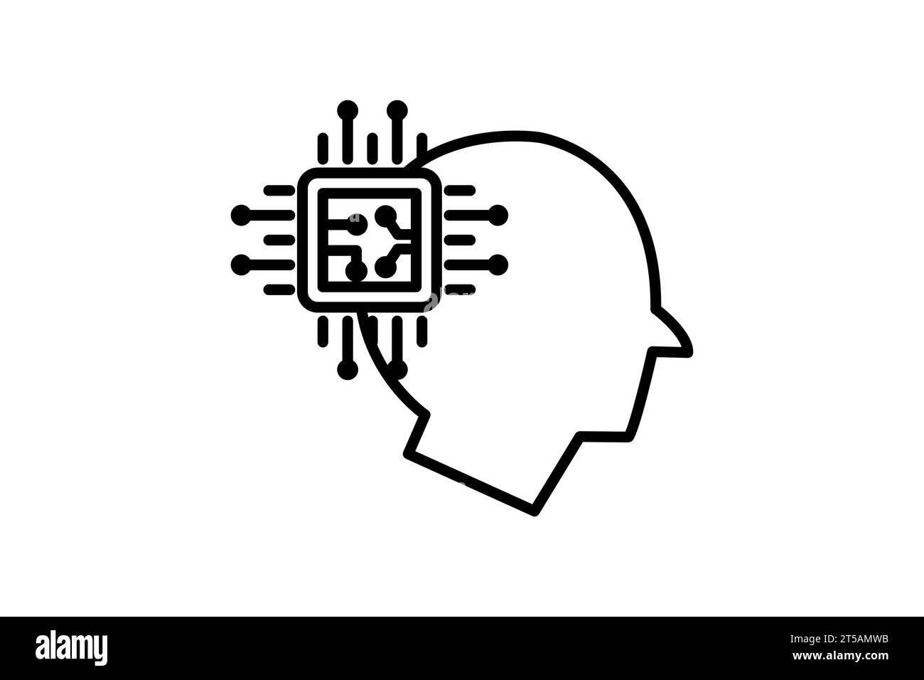 artificial intelligence icon. head and cpu. icon related to device ...