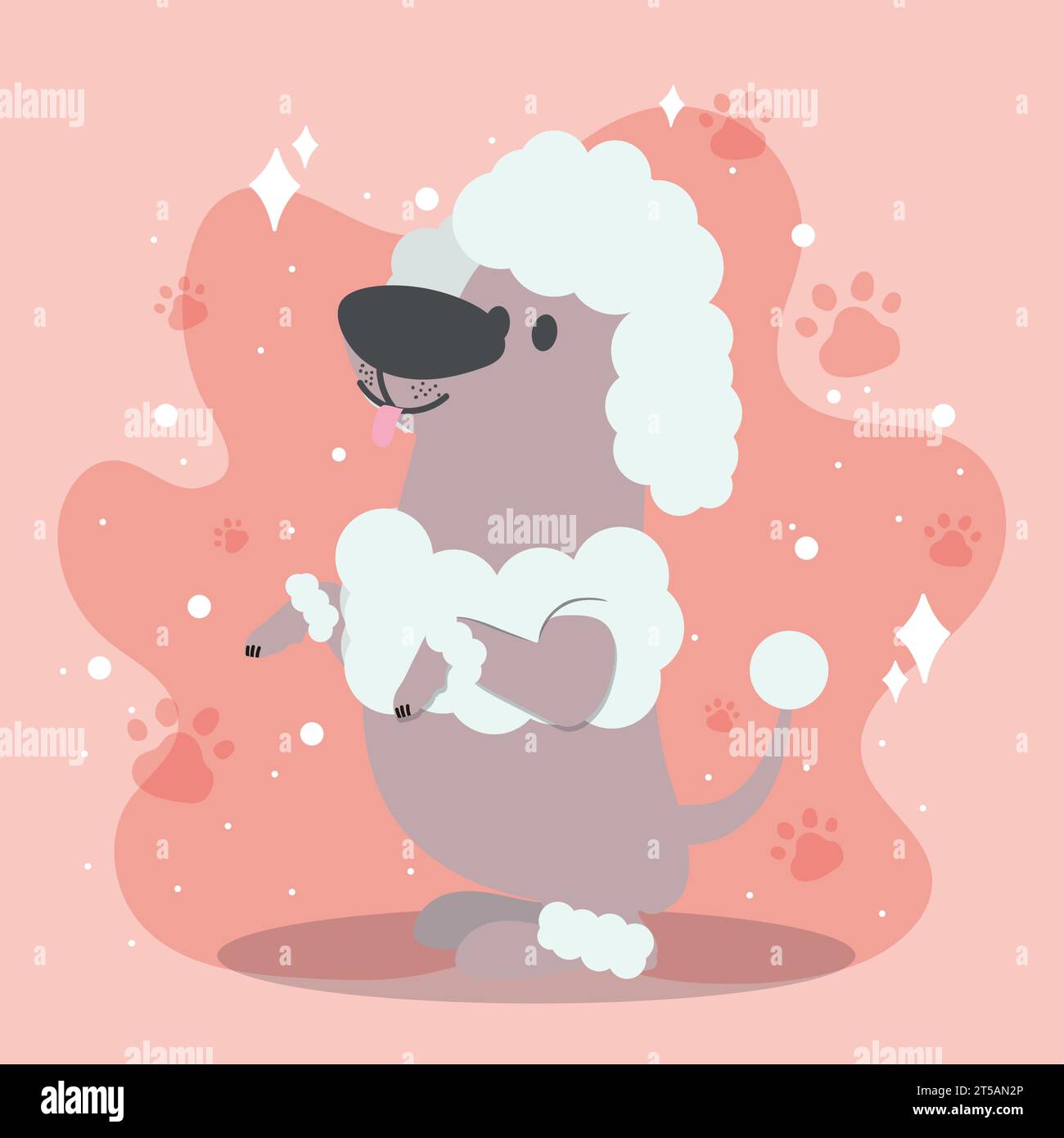 Cute french poodle dog cartoon character Vector Stock Vector Image ...
