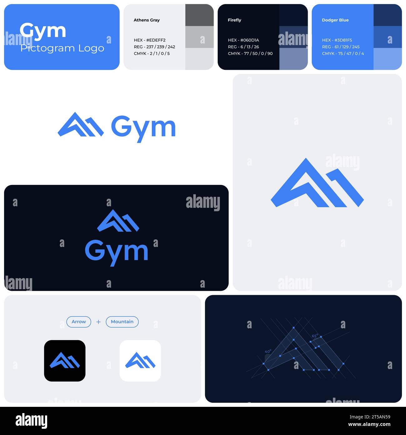 Gym blue line business logo Stock Vector Image & Art - Alamy