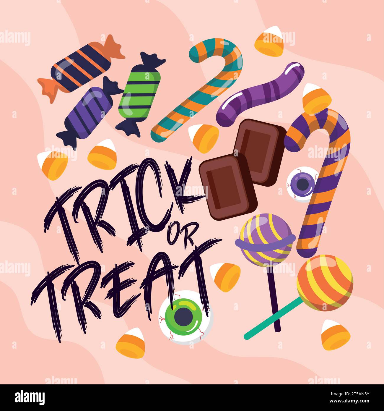 Halloween candies poster Trick or treat Vector Stock Vector Image & Art ...