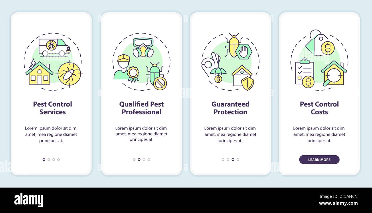 integrated pest management with colorful line icons concept Stock ...