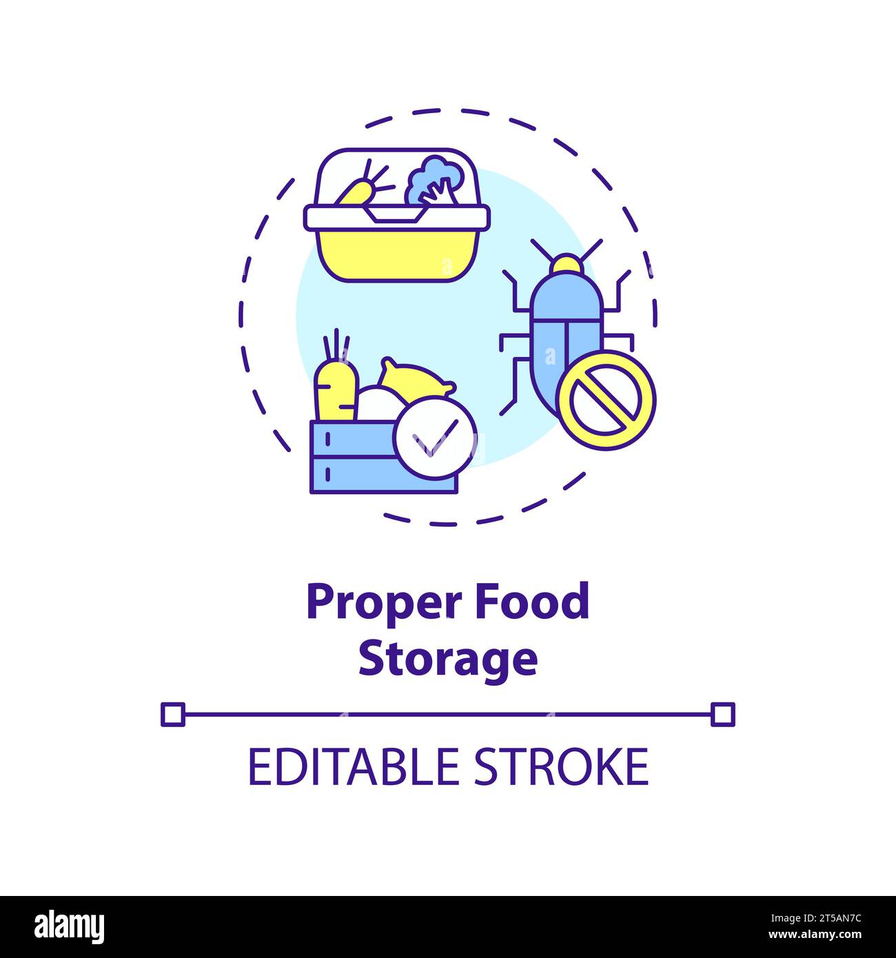 2D simple thin line icon proper food storage concept Stock Vector Image ...