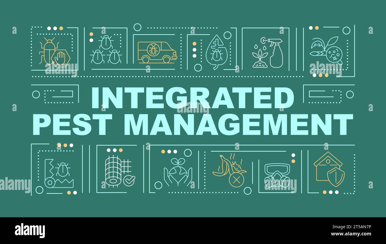 Integrated pest management text with thin linear icons Stock Vector ...