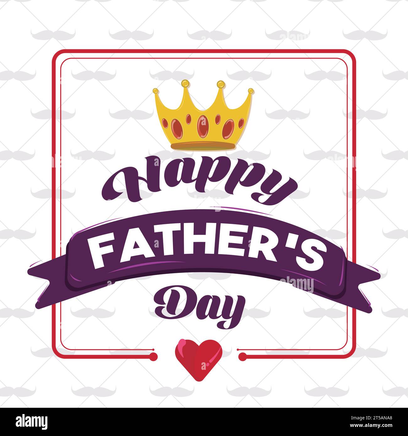 Happy fathers day card Typography crown and heart Vector Stock Vector ...