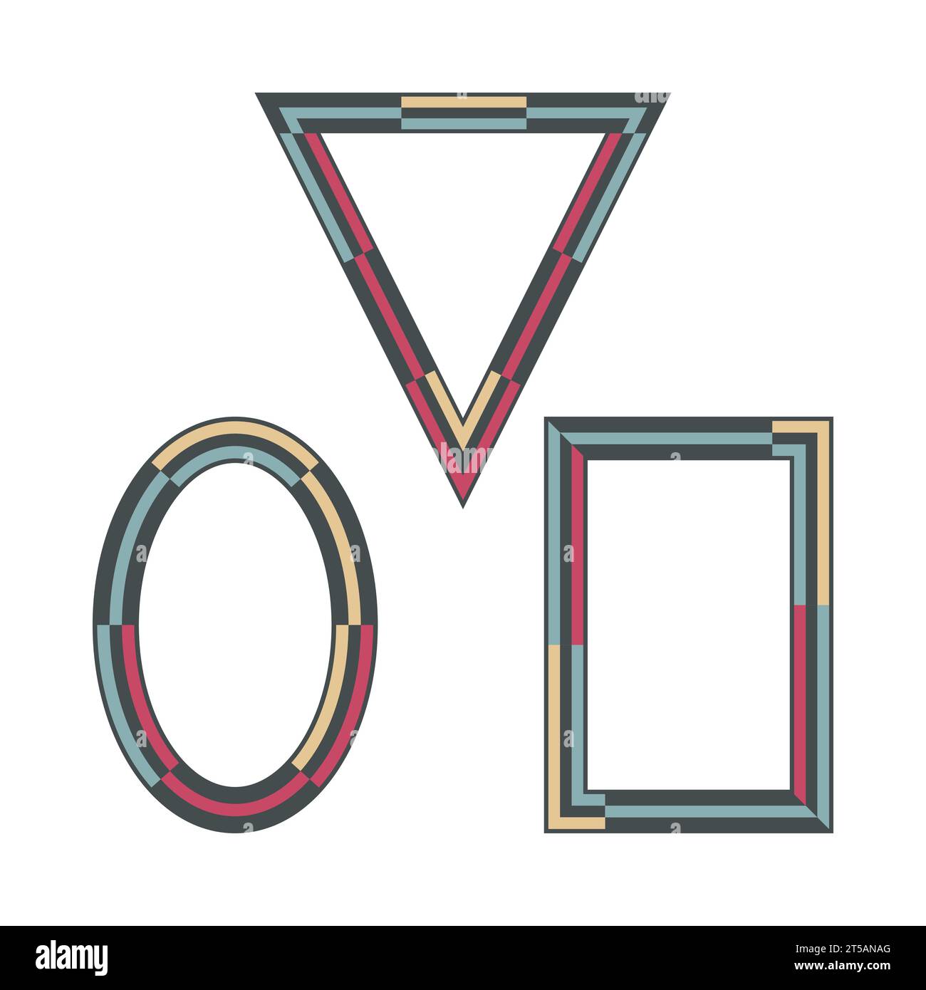 Checkered frames set, circle, triangle, square shape background. Black ...