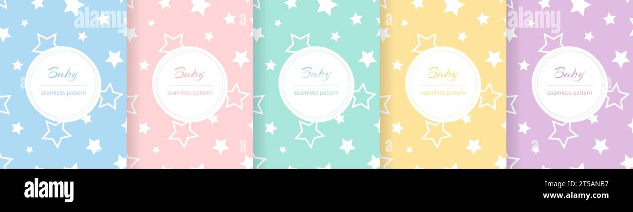 Cute baby seamless pattern. Repeating kid pattern. Girls and boys ...