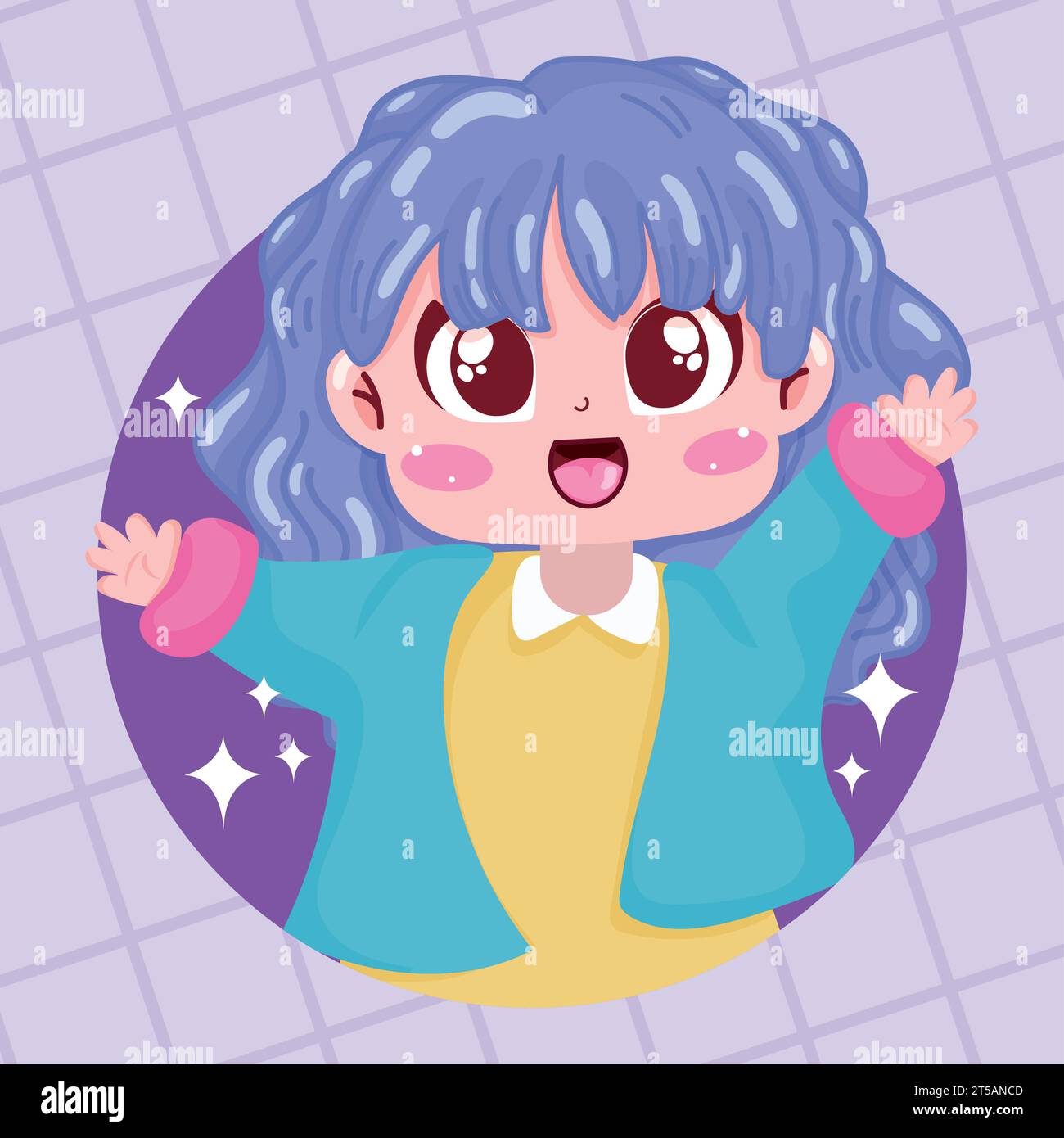 Cute girl kawaii cartoon character Vector Stock Vector Image & Art - Alamy