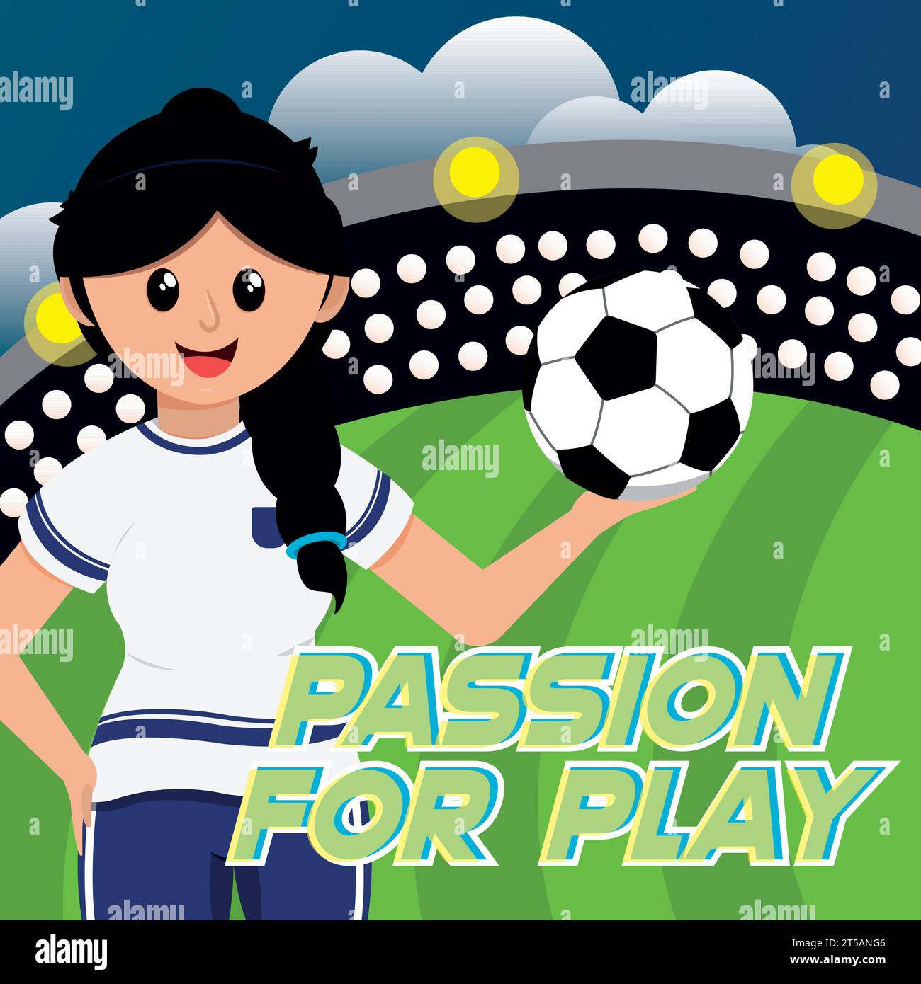 Woman soccer player with a ball Vector Stock Vector Image & Art - Alamy