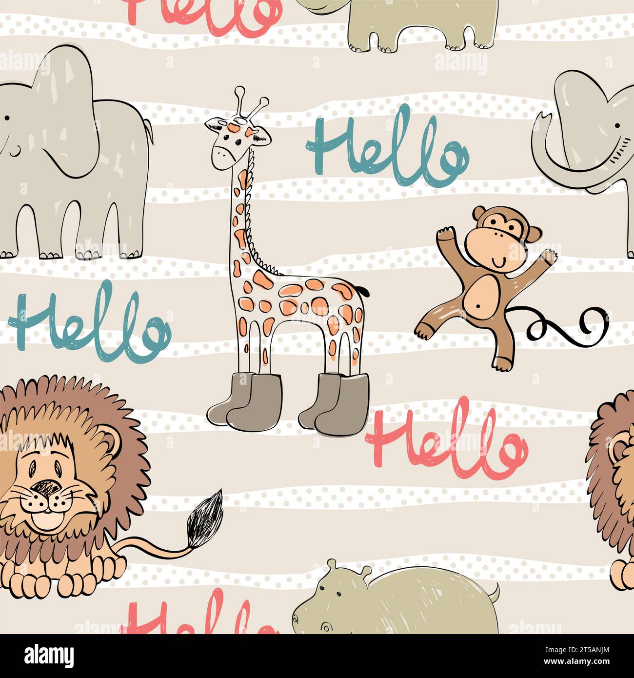 Cute safari animals Stock Vector Image & Art - Alamy