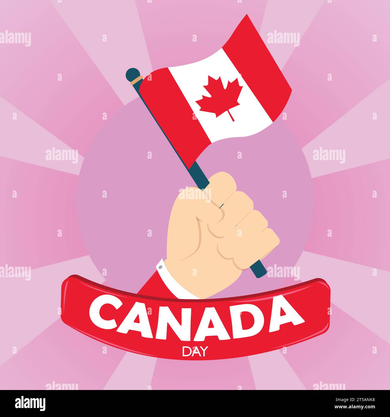 Colored canada day poster Hand holding flag of Canada Vector Stock ...