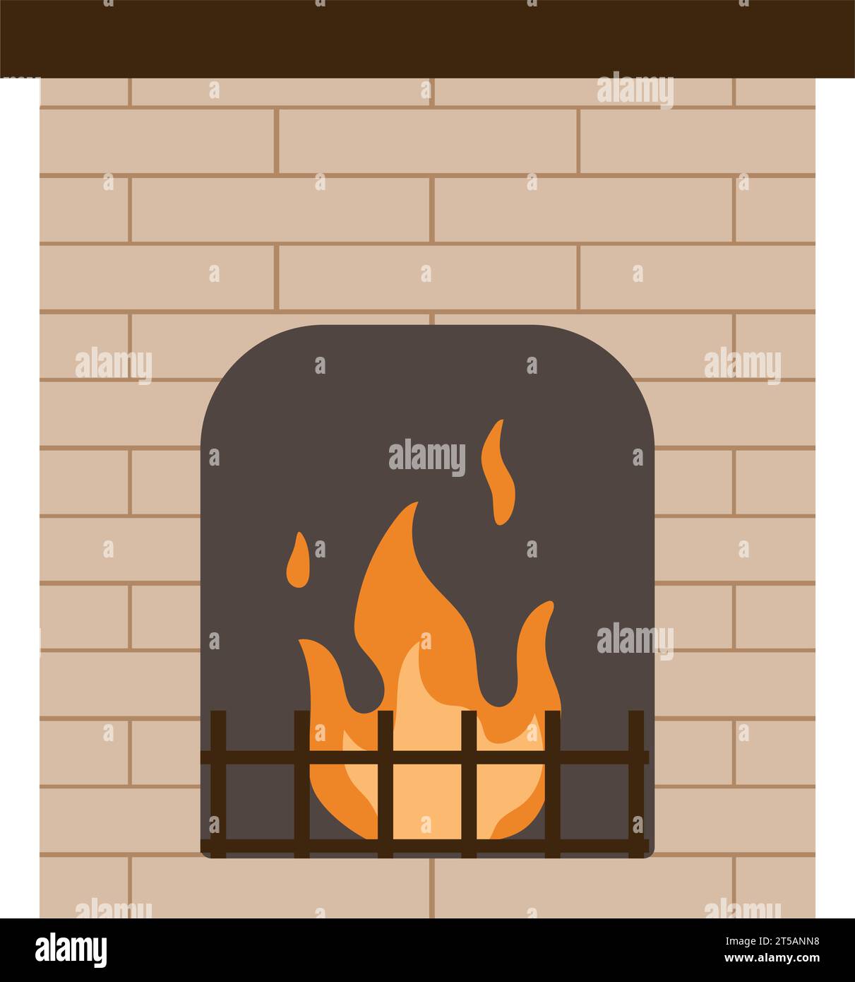 Isolated colored fireplace icon Flat design Vector Stock Vector Image ...