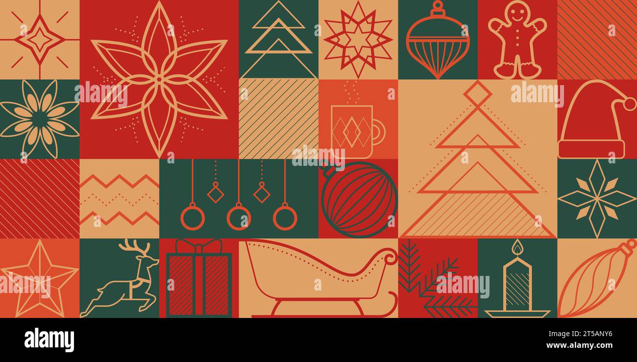 Christmas card retro style Stock Vector Images - Alamy
