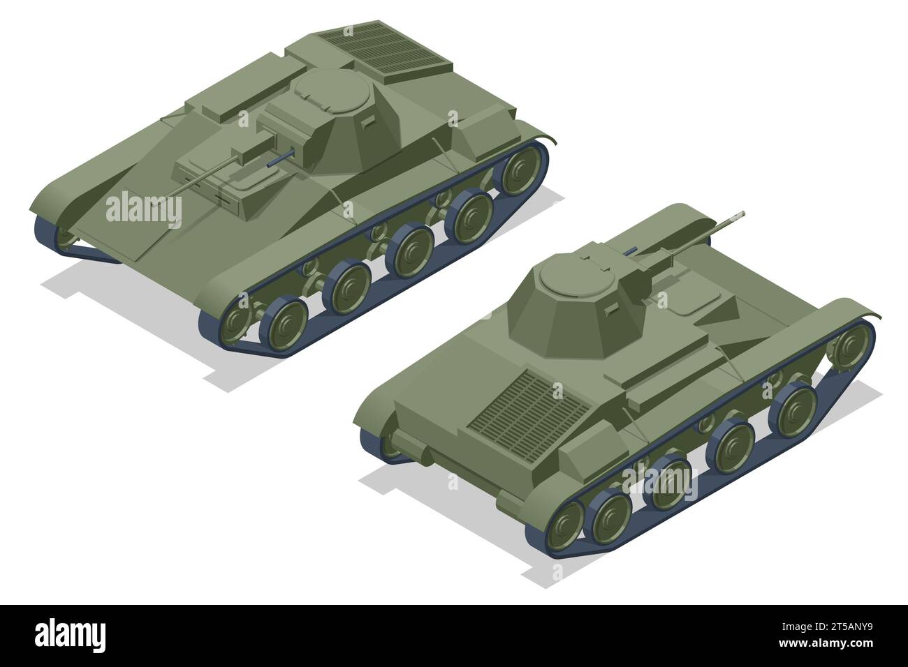 Isometric Tank USSR, Light tank T-60. Armoured fighting vehicle ...