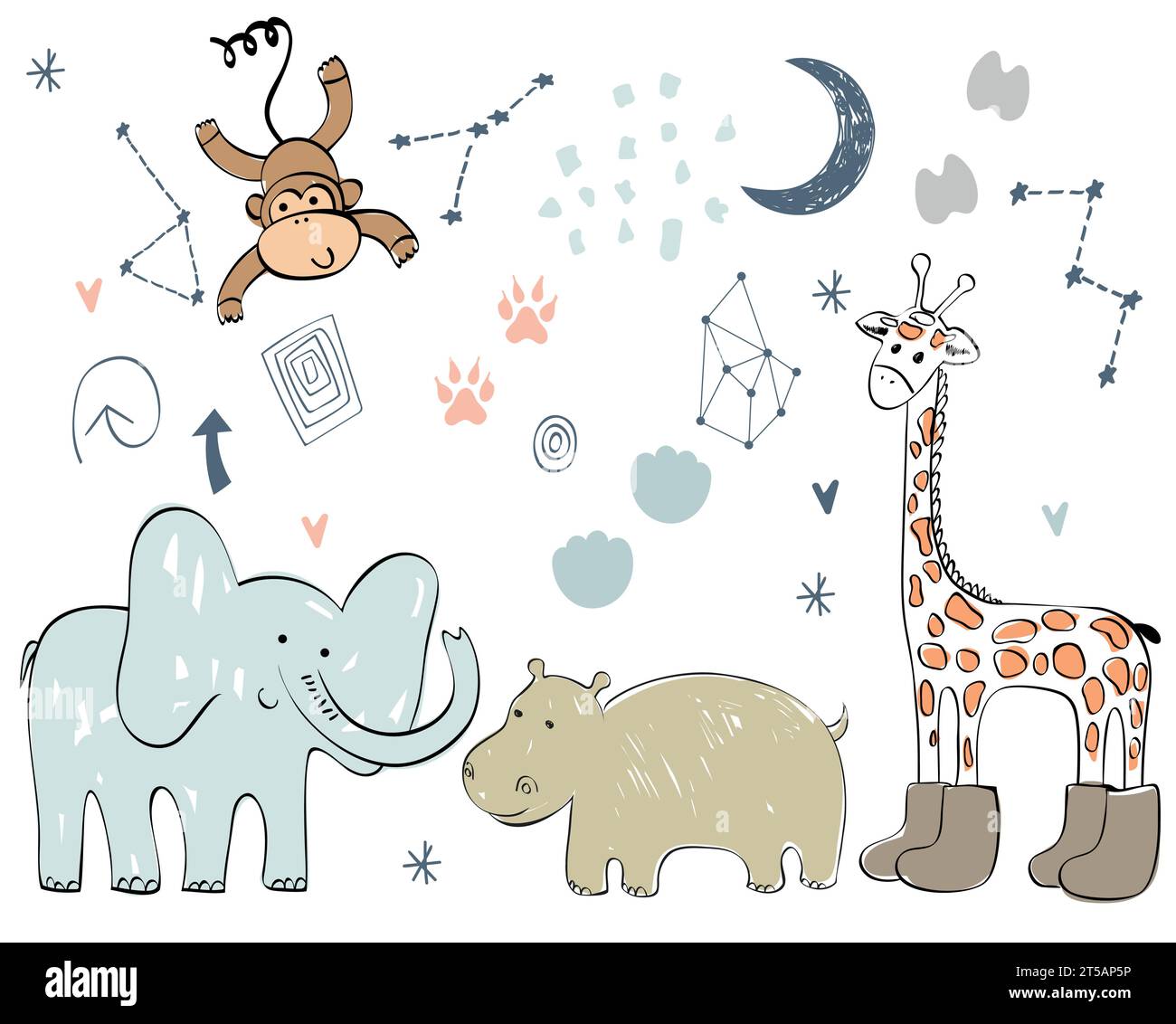 Cute safari animals Stock Vector Image & Art - Alamy