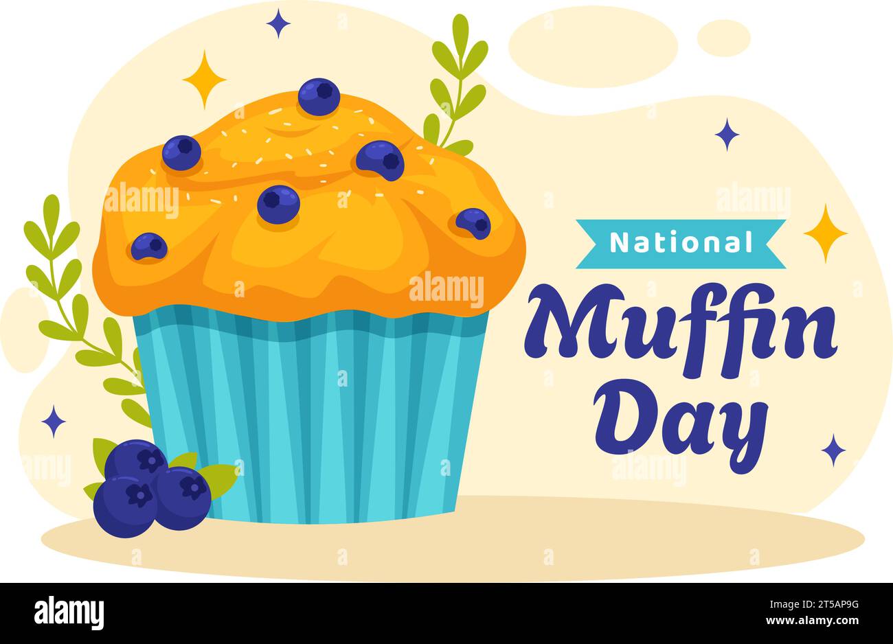 National Muffin Day Vector Illustration on February 20th with Chocolate ...