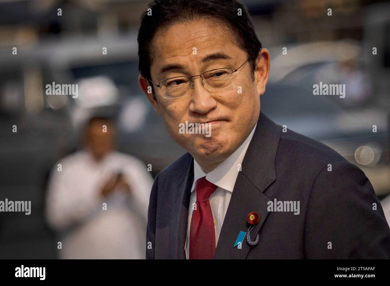 Japan's Prime Minister Fumio Kishida boards the BRP Teresa Magbanua ...