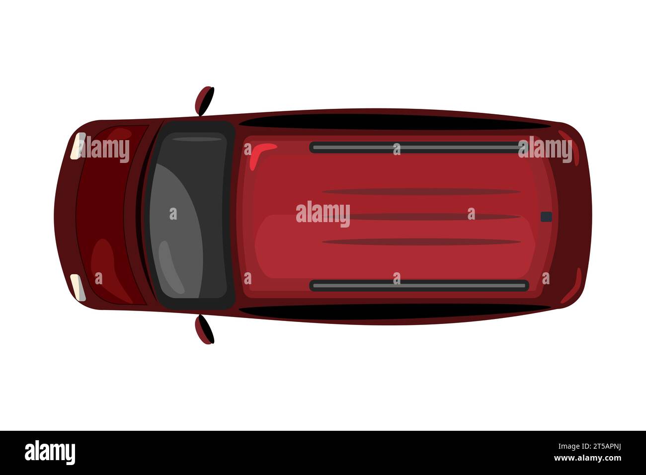 Red car from top view. Delivery automobile. Sedan icon. Vehicle ...