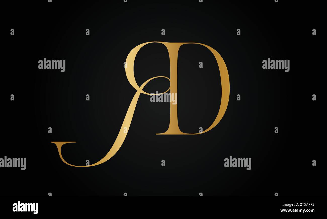 Luxury Initial RD or DR Monogram Text Letter Logo Design Stock Vector ...