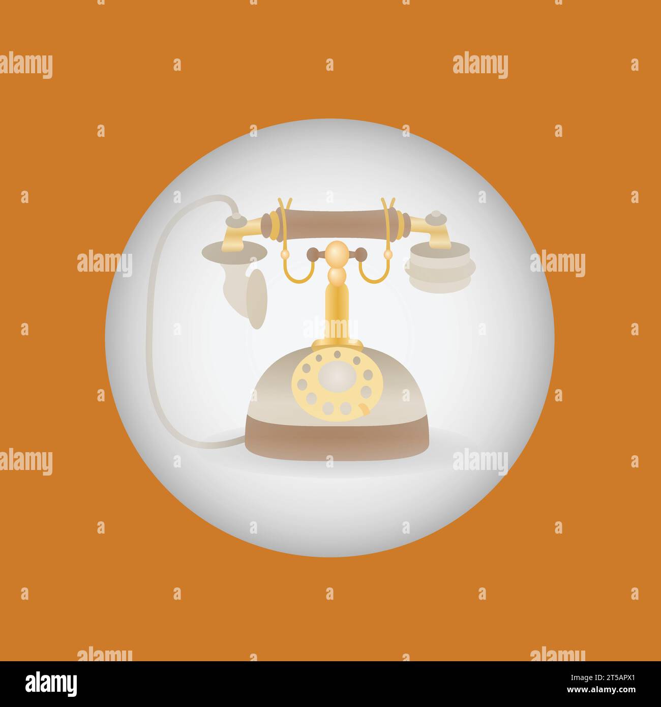 Button with vintage rotary phone icon on it Stock Vector Image & Art ...
