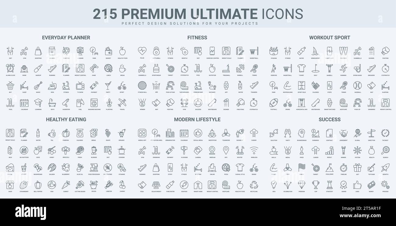 Modern lifestyle, daily routine and sport activity, success thin black ...