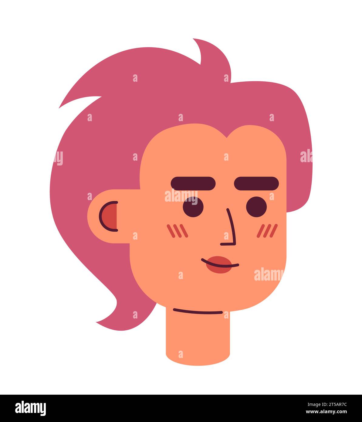 Millennial asian young woman smirk 2D vector avatar illustration Stock ...