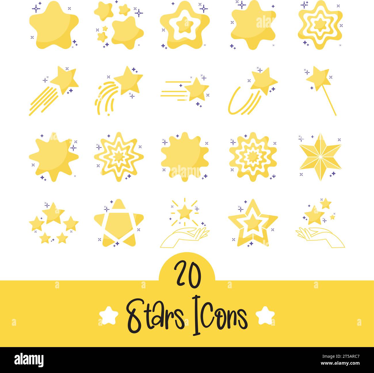 Set of golden star shape icons Vector Stock Vector Image & Art - Alamy