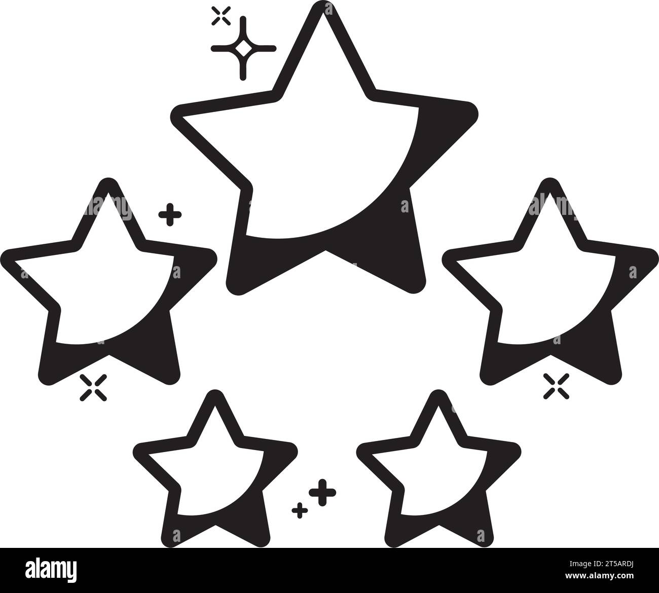 Star shapes illustration Black and White Stock Photos & Images - Alamy