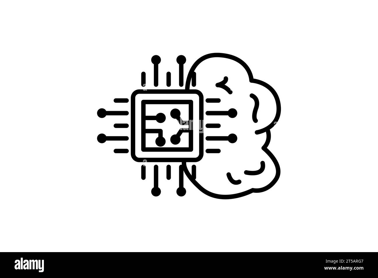 artificial intelligence icon. brain and cpu. icon related to device ...