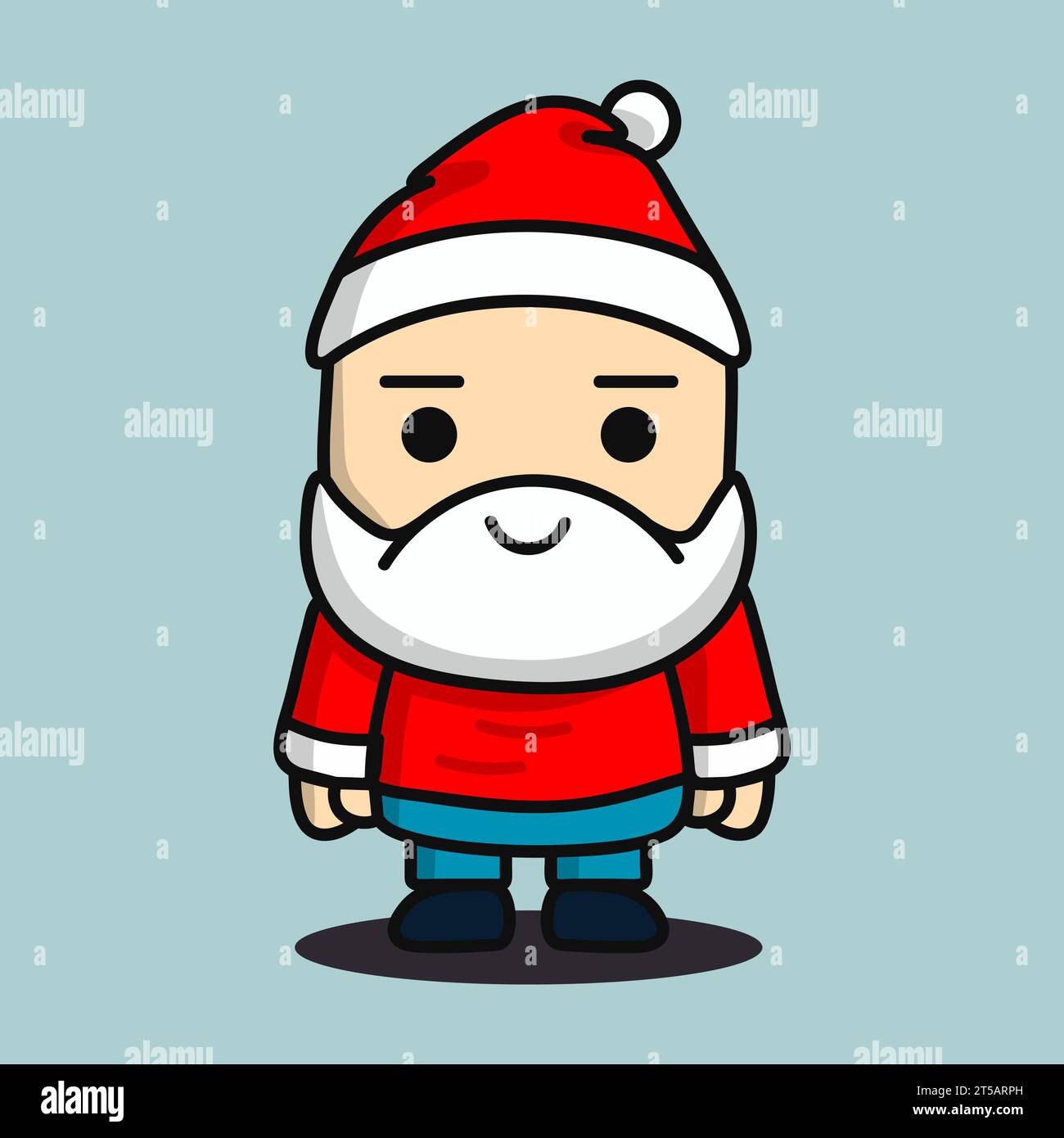 Cartoon Santa Claus character in minimal flat style. Christmas vector ...