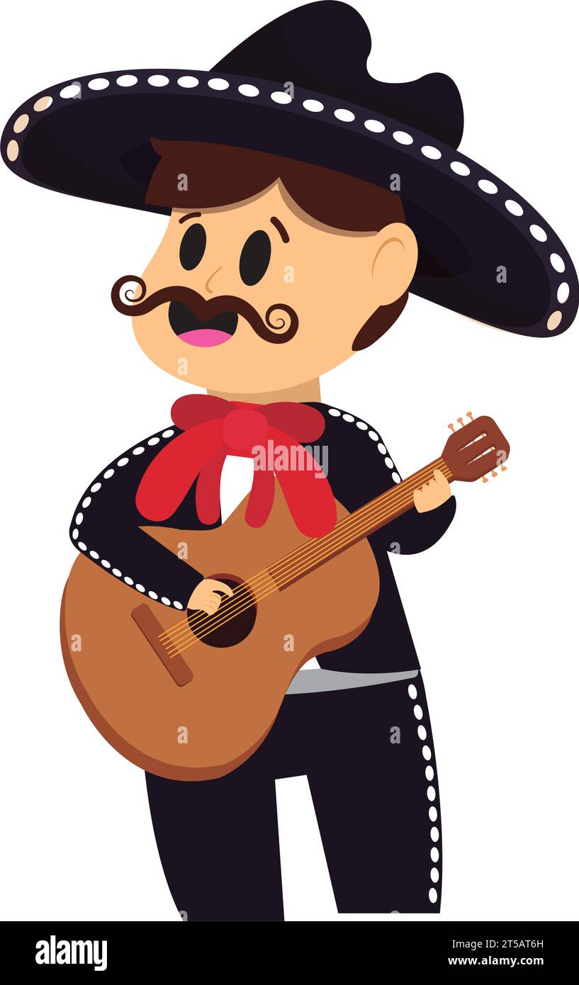Isolated cute male mariachi character Vector Stock Vector Image & Art ...