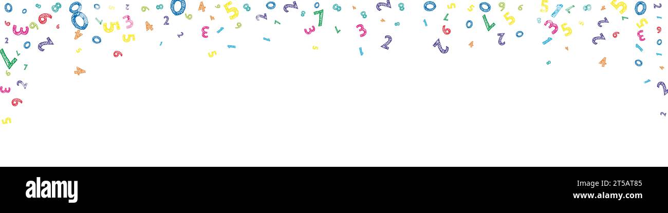 Falling colorful messy numbers. Math study concept with flying digits ...