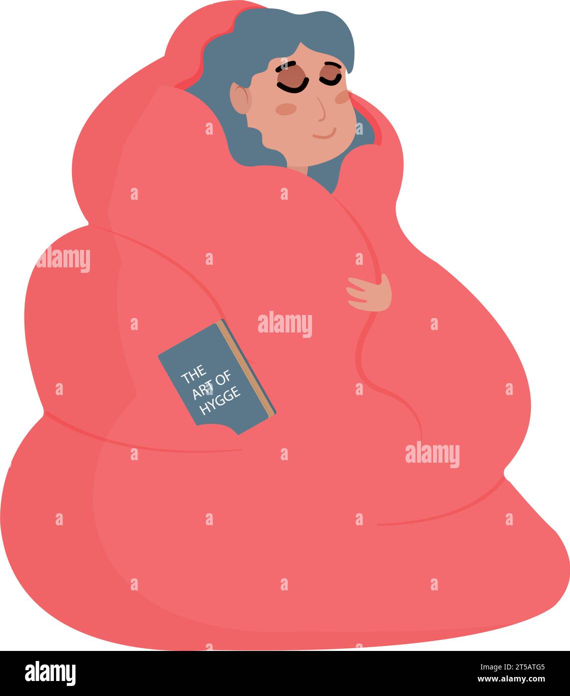 Isolated happy girl character on blanket Vector Stock Vector Image ...