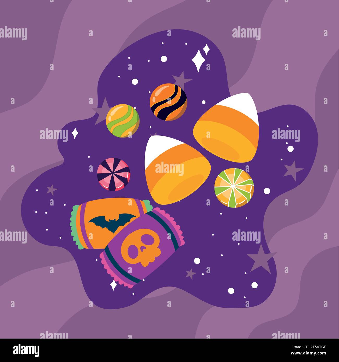 Pumpkin bucket candies Stock Vector Images - Alamy