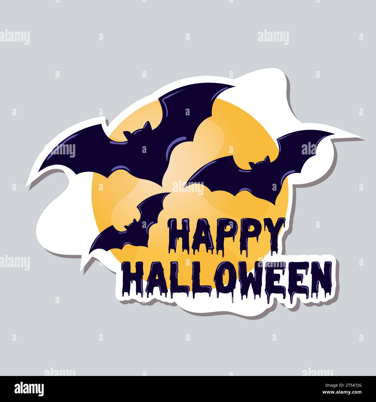 White bats moon text Stock Vector Images - Alamy