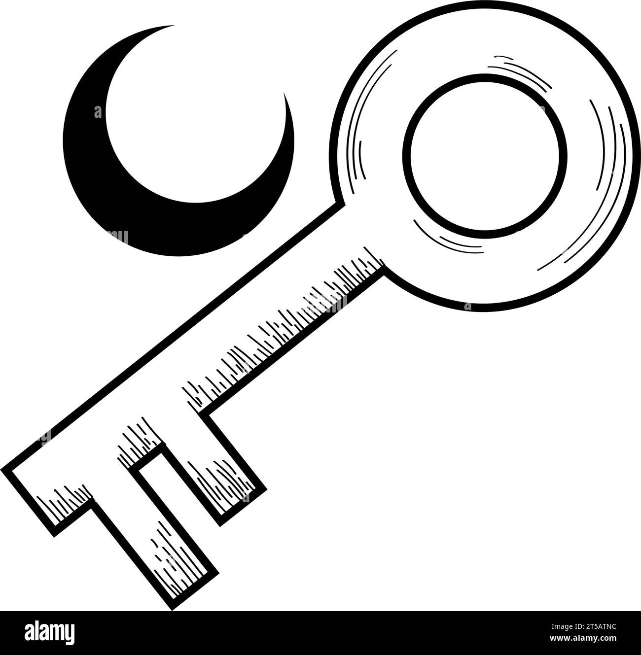 Isolated key moon symbol Stock Vector Images - Alamy