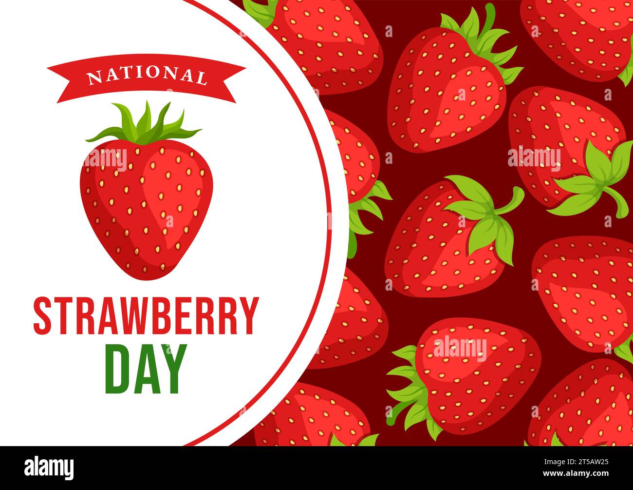 National Strawberry Day Vector Illustration on February 27 to Celebrate ...