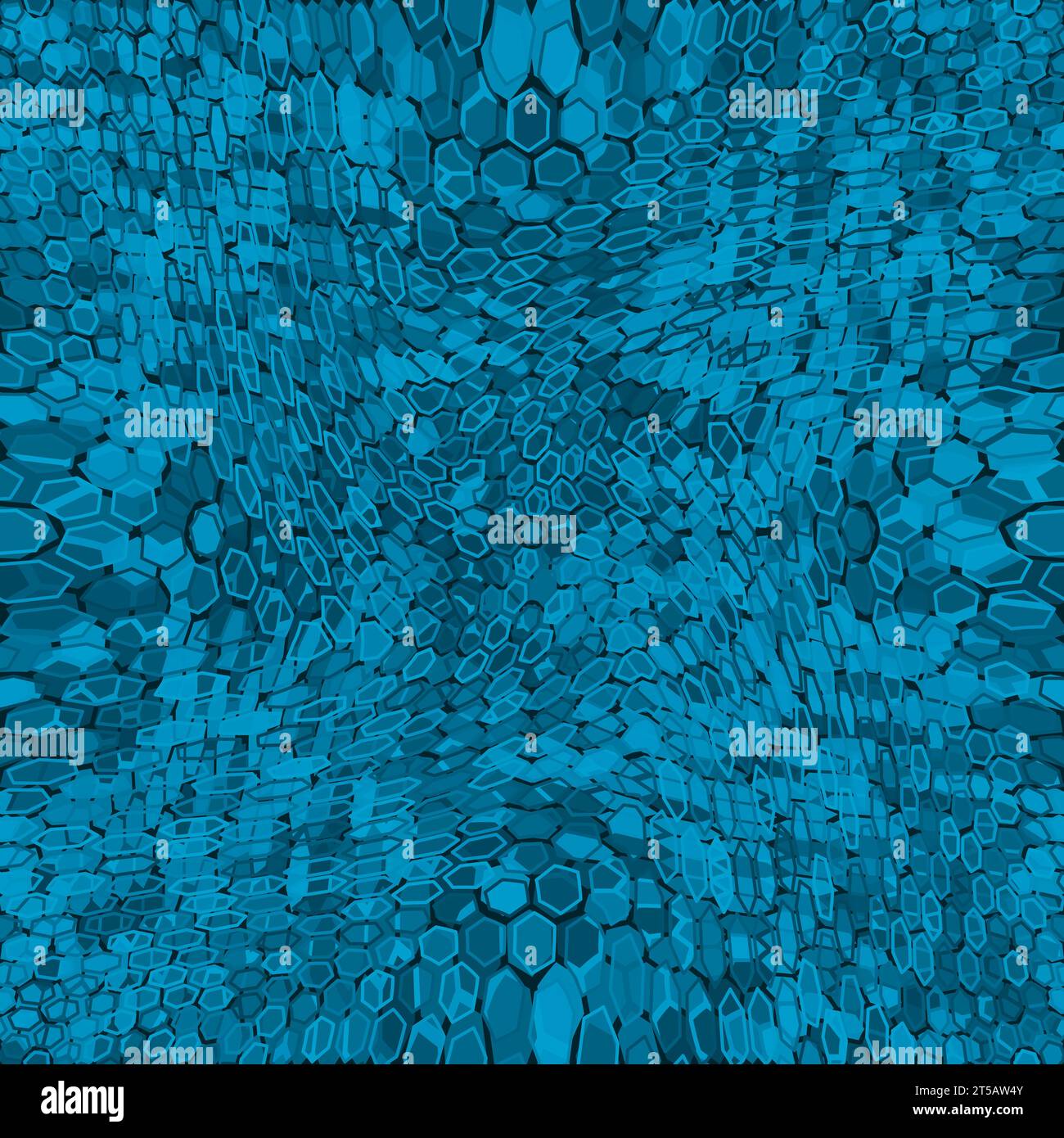 Blue denim halftones hexagon snake skin. Seamless geometric vector ...