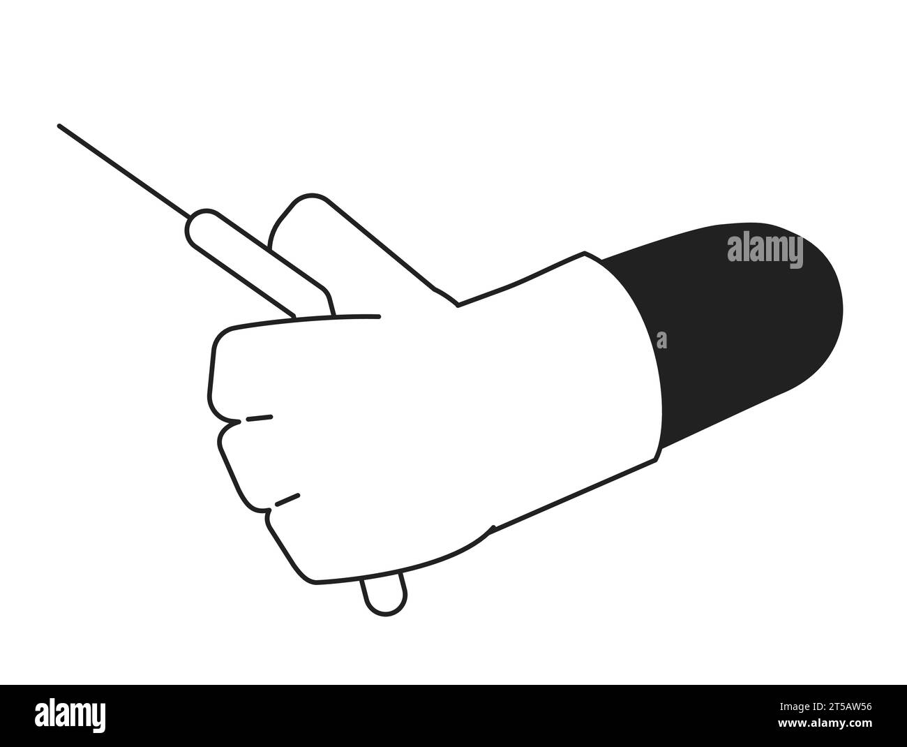 Holding welding torch cartoon hand outline illustration Stock Vector ...