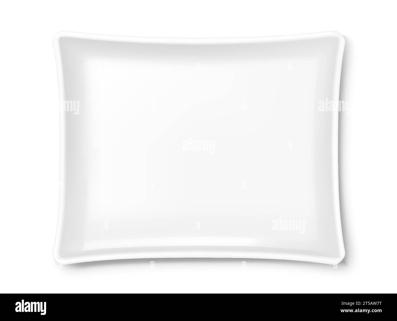 White empty rectangular plate isolated on white Stock Vector Image ...